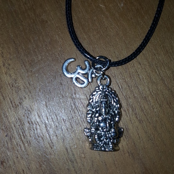 Accessories | Ganesh Om Charm Leather Choker Karma Necklace | Poshmark